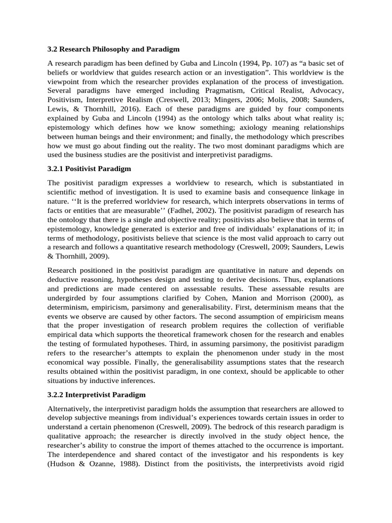 3.2 Research Philosophy and Paradigm | PDF | Positivism | Social Science 3.2 Research Philosophy and Paradigm | PDF | Positivism | Social Science