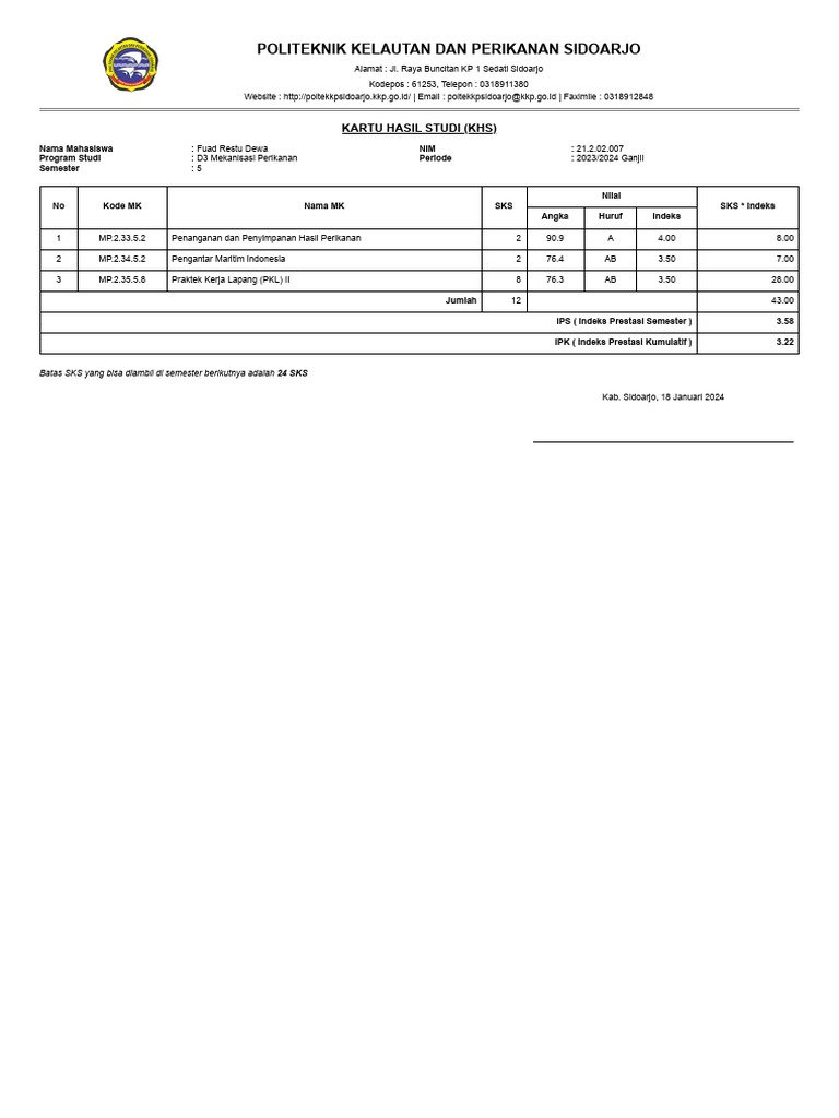 KHS - Fuad Restu Dewa | PDF