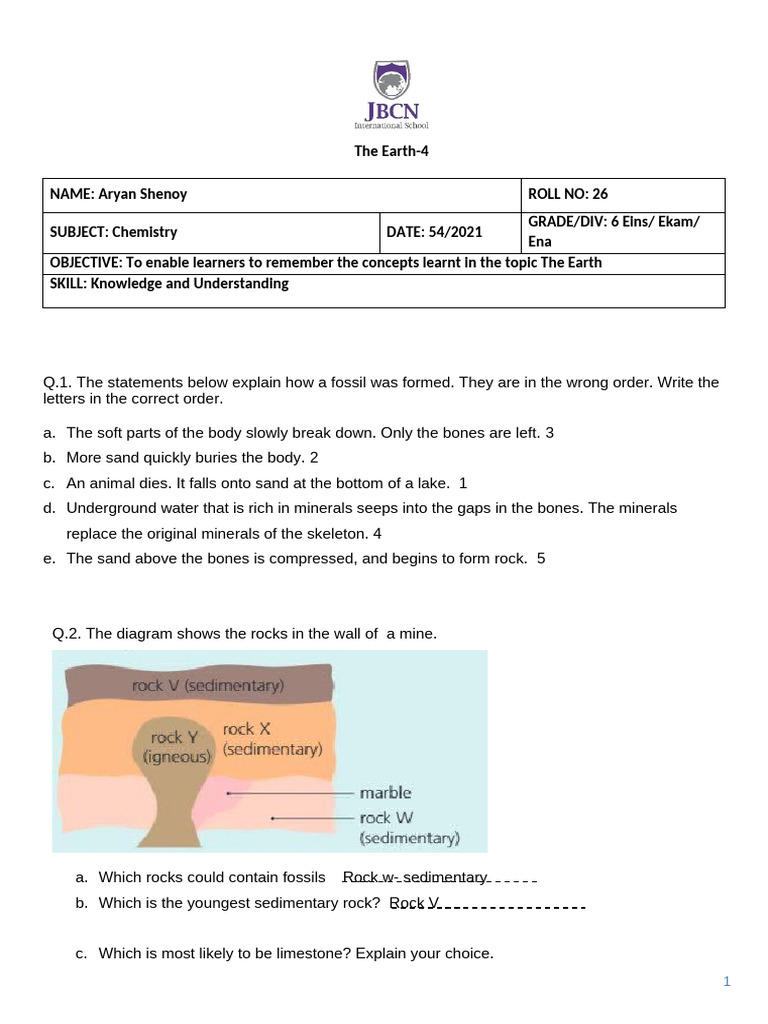 The Earth Worksheet - 4 | PDF