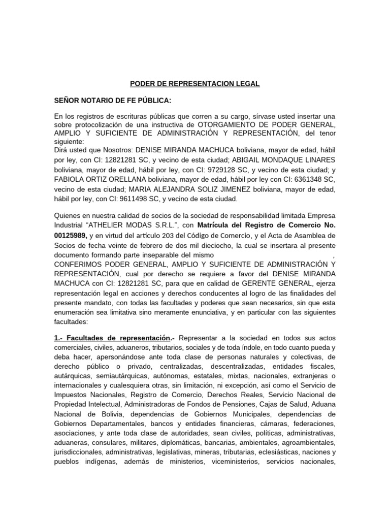 Poder de Representacion Legal | PDF