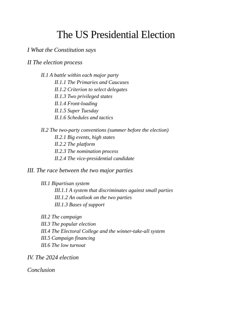 0. the US Presidential Election | PDF
