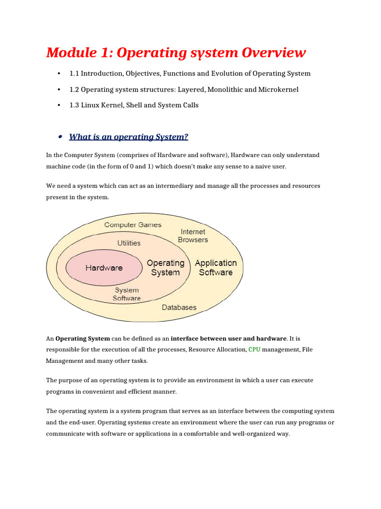 Module 1 OS | PDF