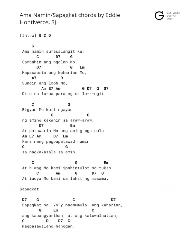 Ama Namin - Sapagkat-Hontiveros | PDF