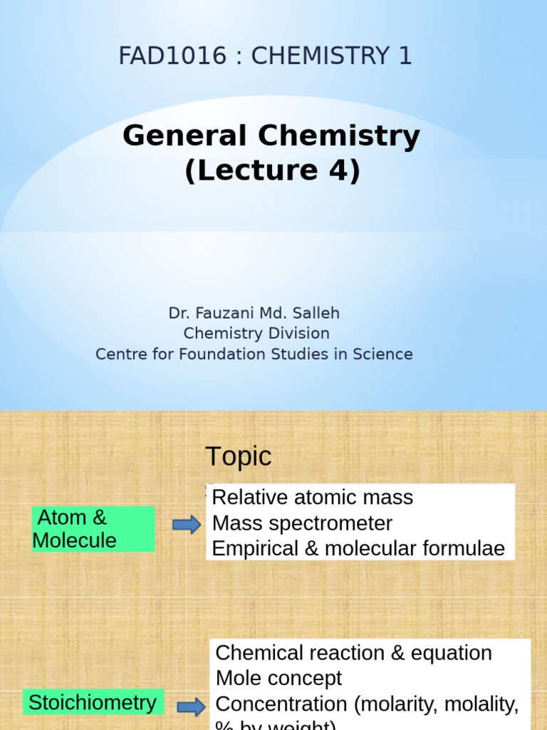 General Chemistry (Lecture 4) | PDF