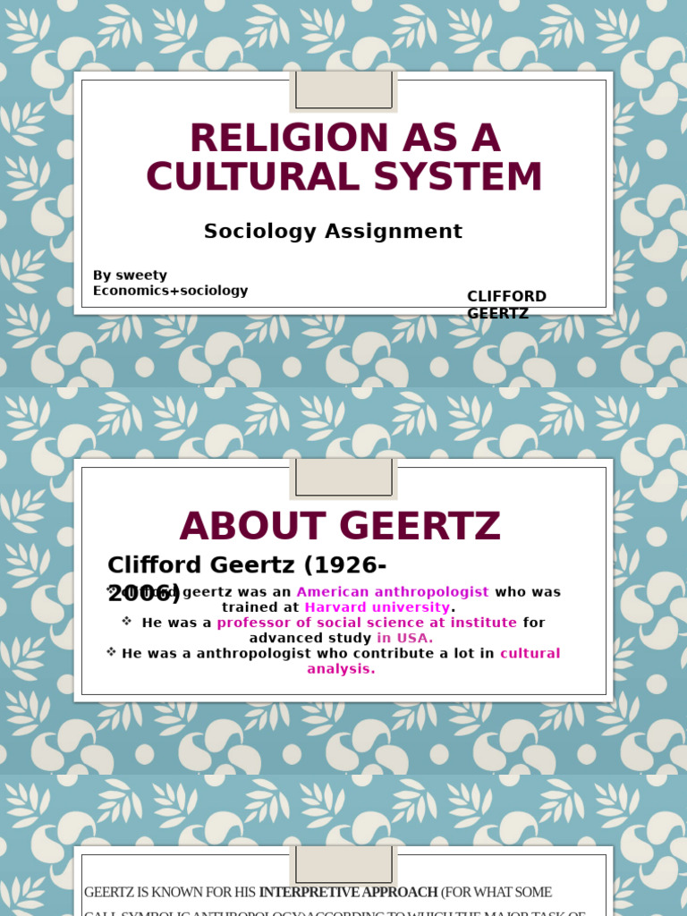 Religion as a cultural system | PDF