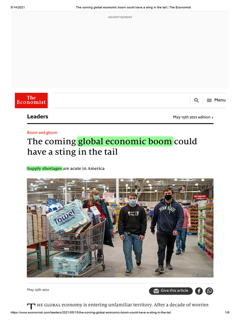 The Coming Global Economic Boom Could Have A Sting in The Tail - The ...