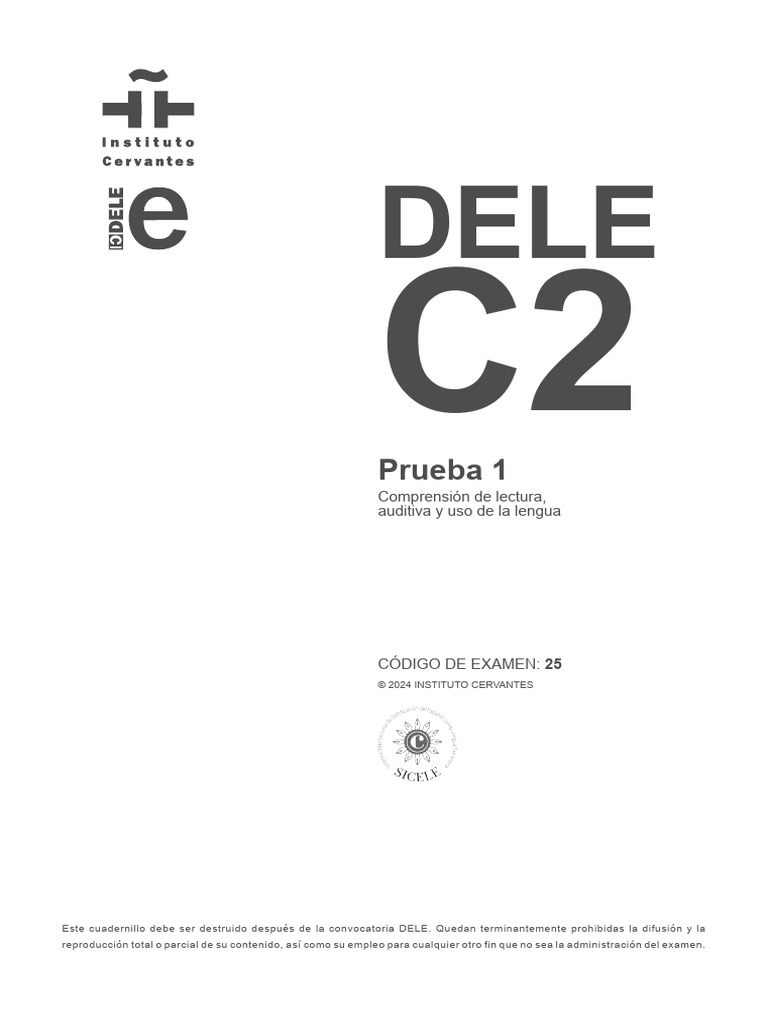 Dele C2 0524 Cod25 P1 1 | PDF
