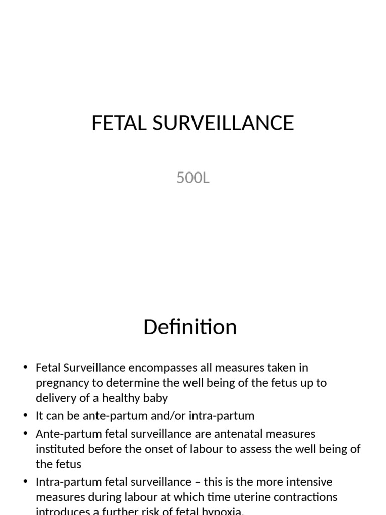 Fetal Surveillance 500L | PDF