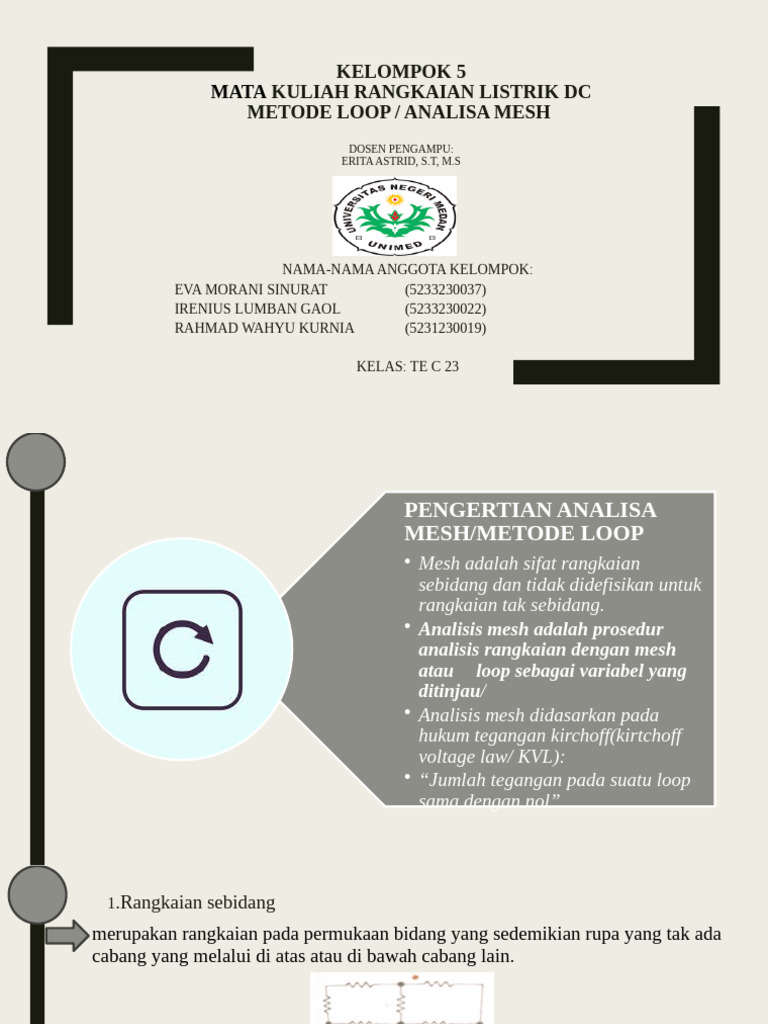 Kelompok 5 Rangkaian Listrik DC - Analisa Mesh | PDF
