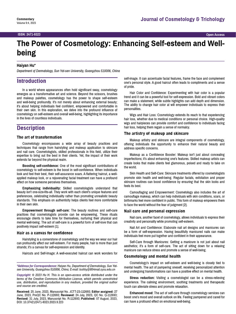 Cosmetology and Health | PDF