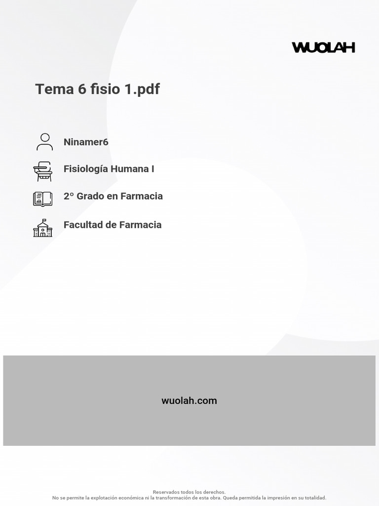 Tema 6 Fisio 1 | PDF