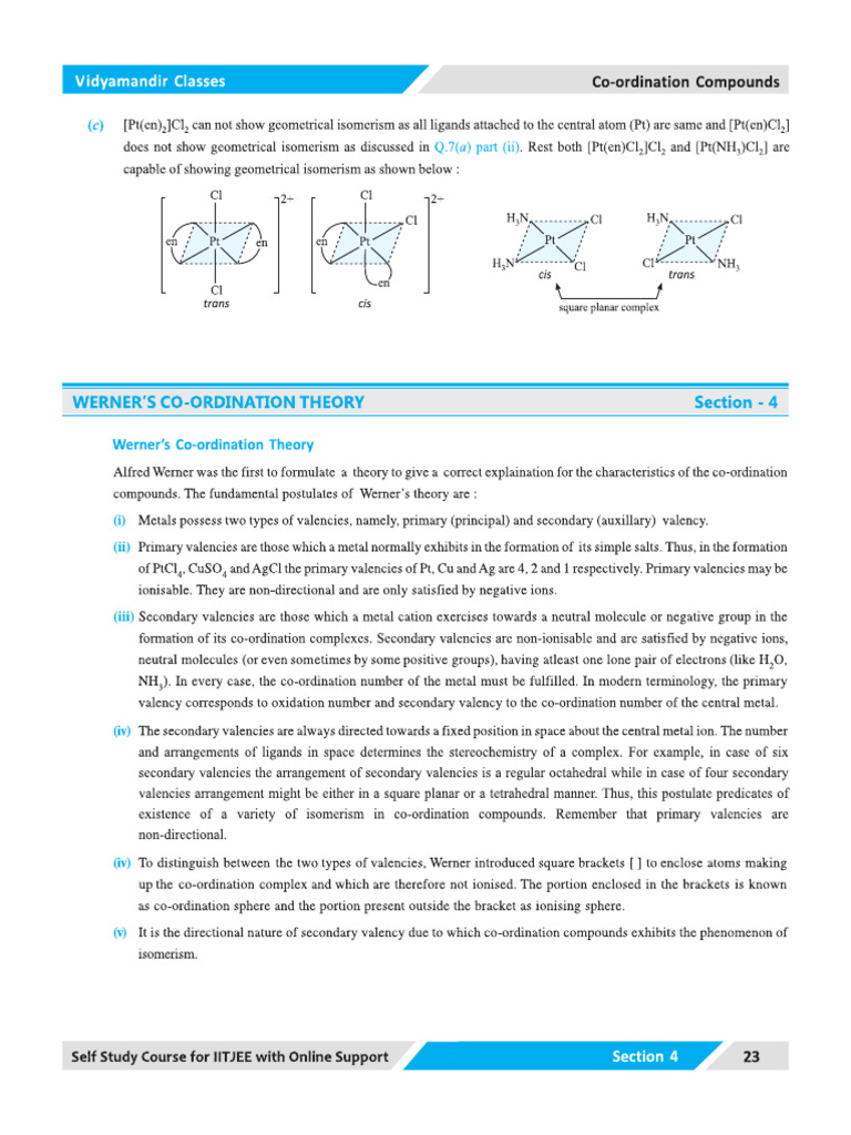 Coordination Compounds Section 4 PDF | PDF