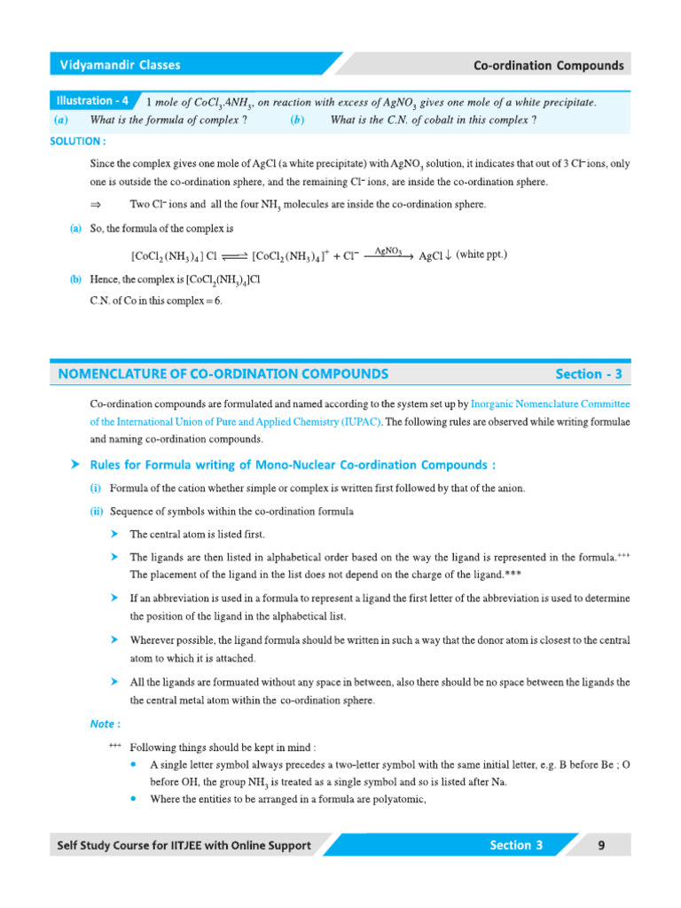 Coordination Compounds Section 3 PDF | PDF