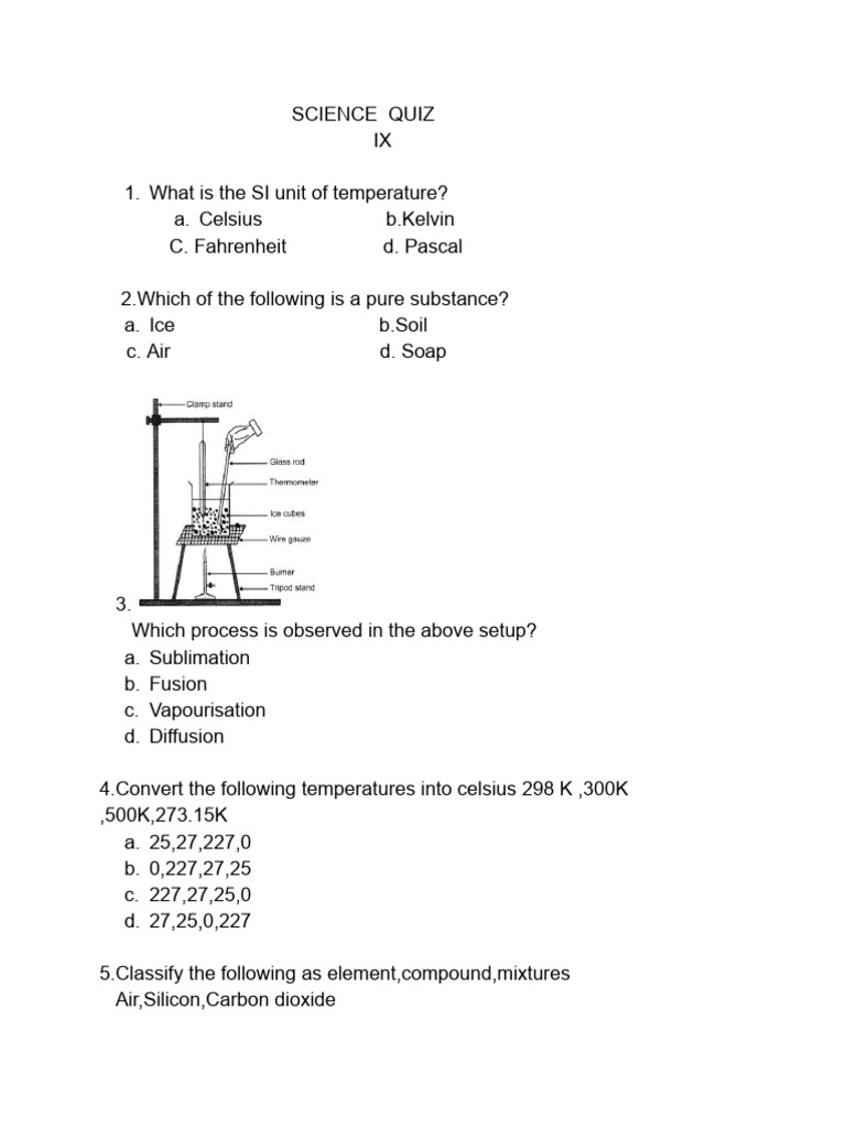 Science Quiz | PDF