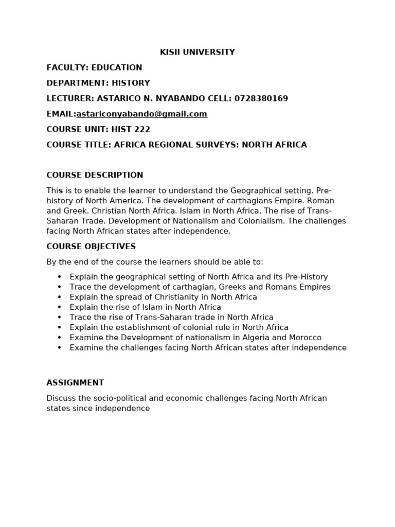 HIST 222 Course Outline 2020 | PDF