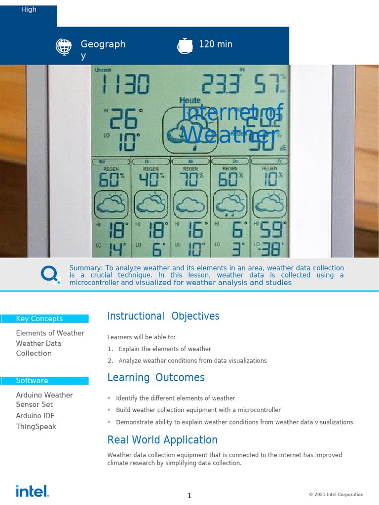 Educator Guide - Geography - Internet of Weather | PDF