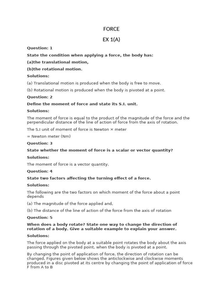 FORCE-NOTES-class10 | PDF