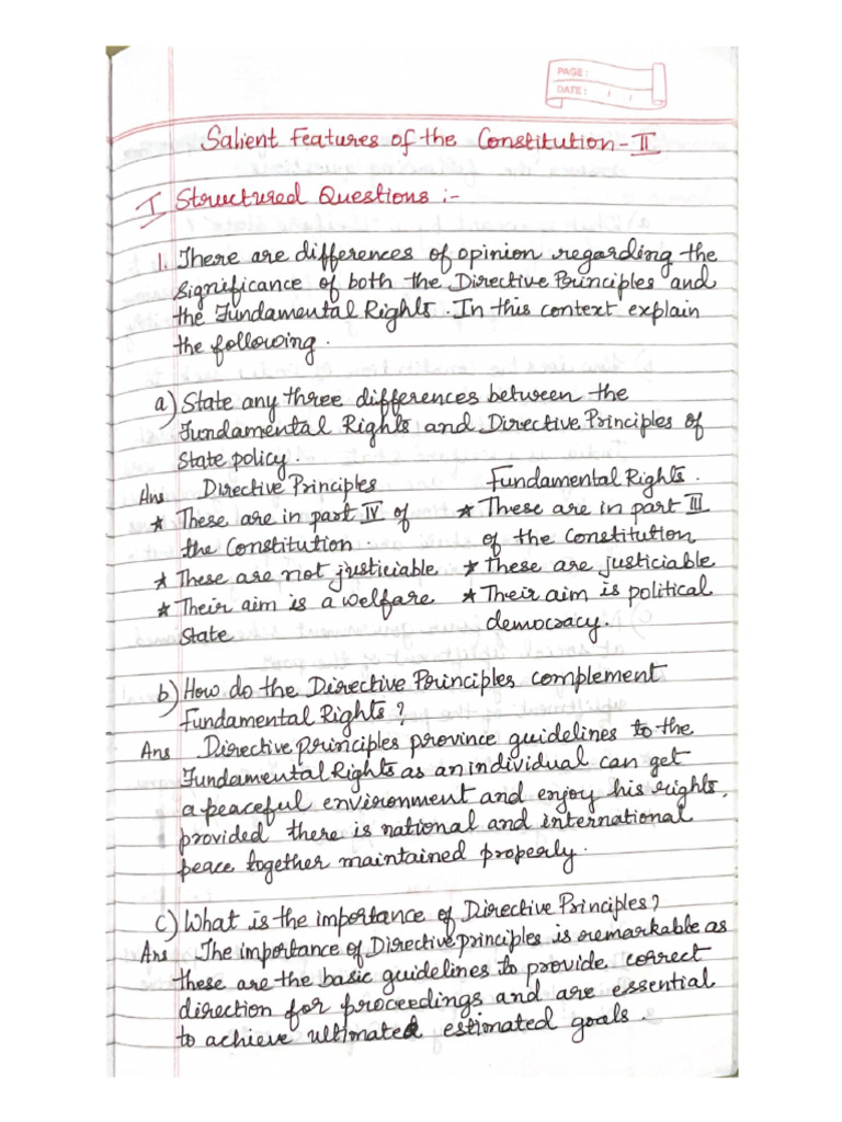 Salient Features of The Constitution-II-1 | PDF