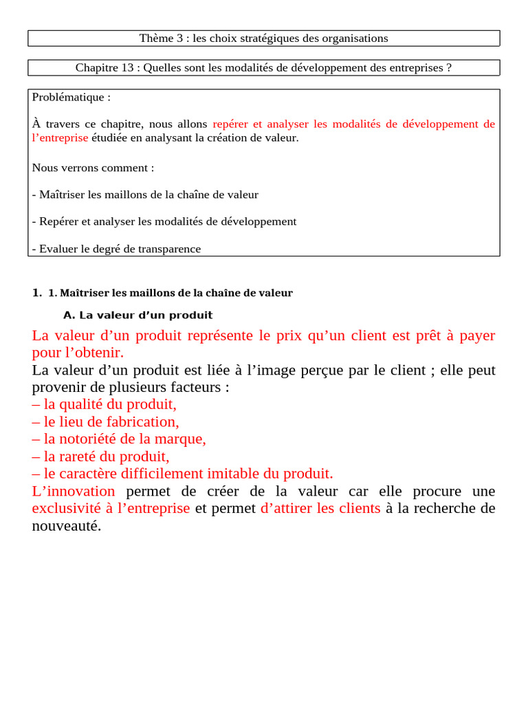 Chapitre 13 Cours | PDF