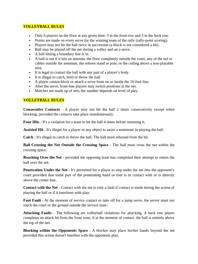 Volleyball Rules Violations | PDF