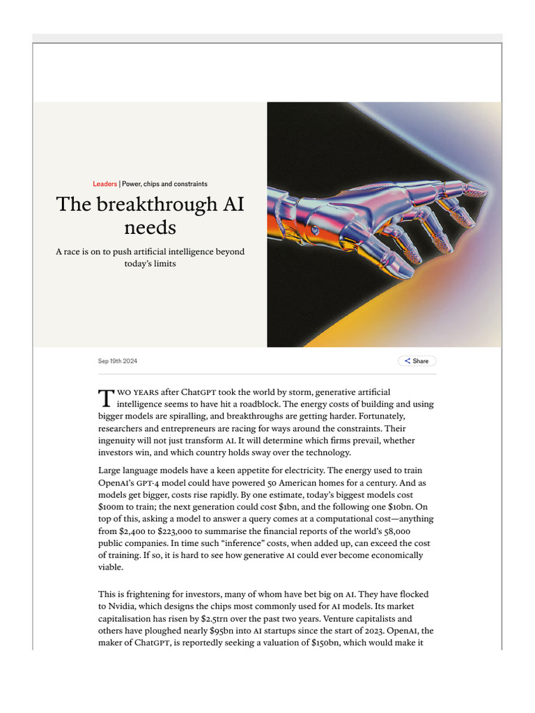 The Breakthrough AI Needs | PDF