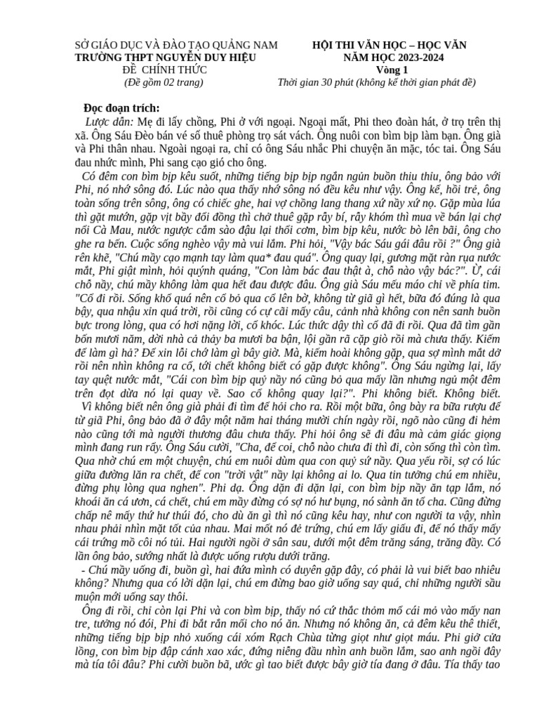 De VHHV Vong 1 | PDF