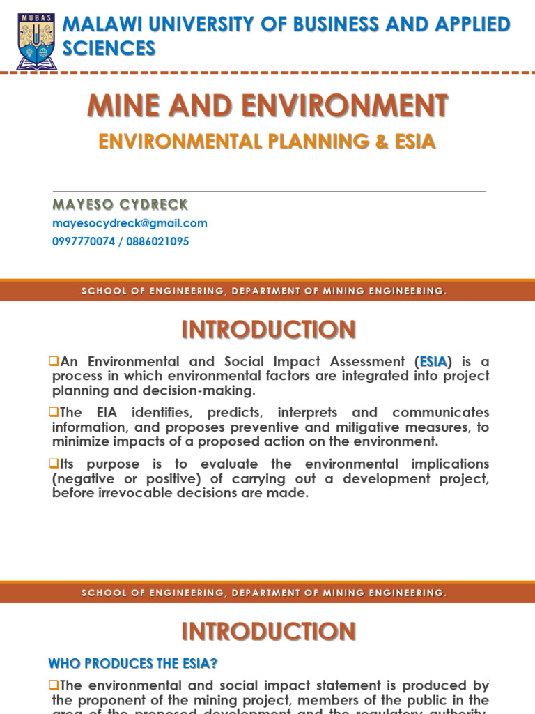 Environmental Planning ESIA | PDF | Environmental Impact Assessment ...