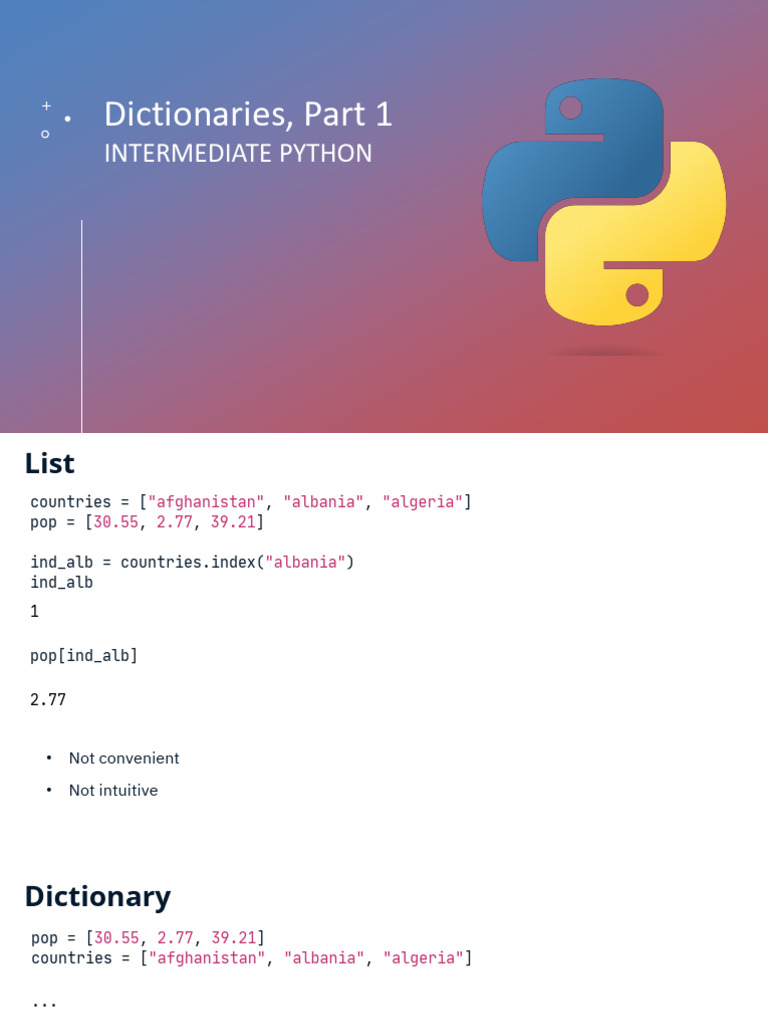 2-2 Intermediate Python - Chapter 2 Dictionaries Pandas | PDF | Computer Programming | Computers