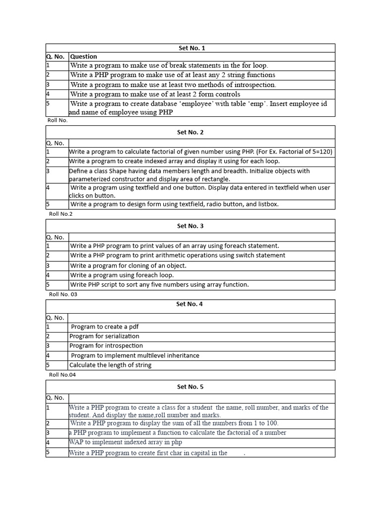 PHP Practical Questions | PDF
