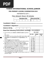 PLE PRIMARY LEAVING EXAMINATION MATHEMATICS 2024 | PDF