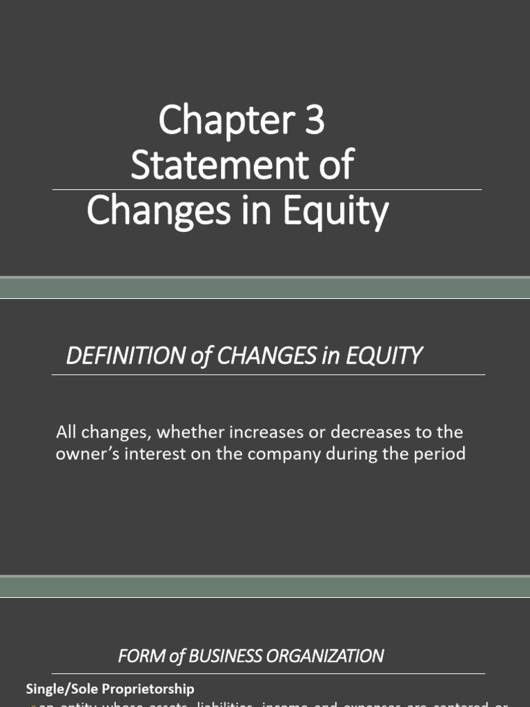 Changes in Owner's Equity Explained | PDF