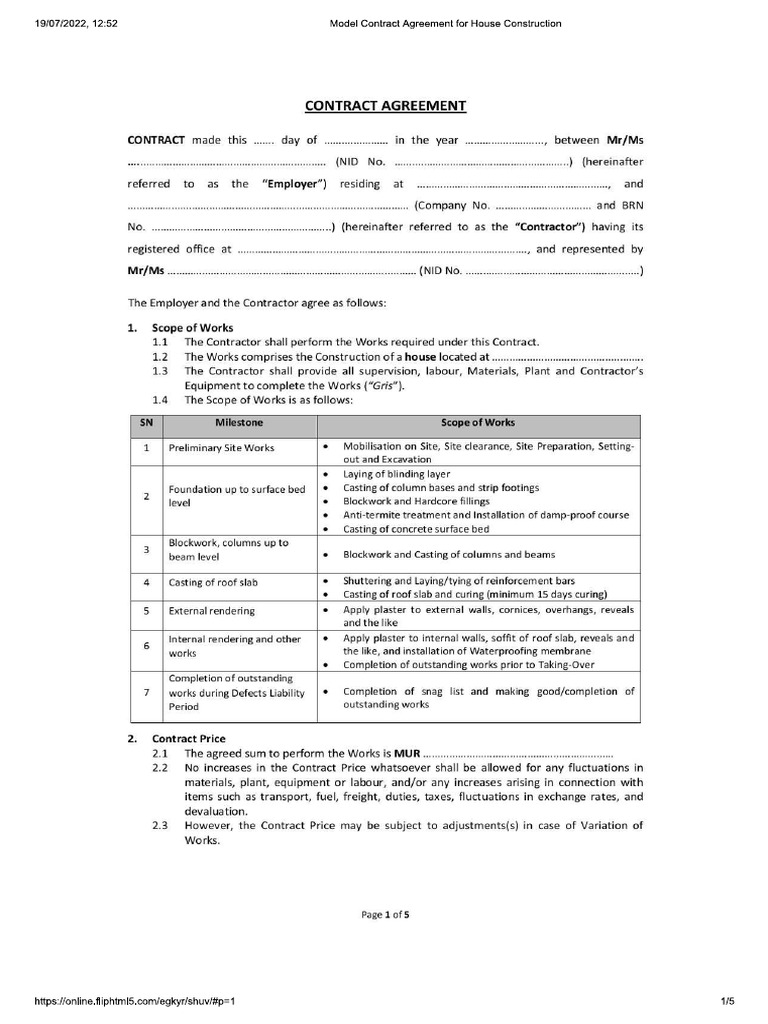 Contract Agreement Sample | PDF