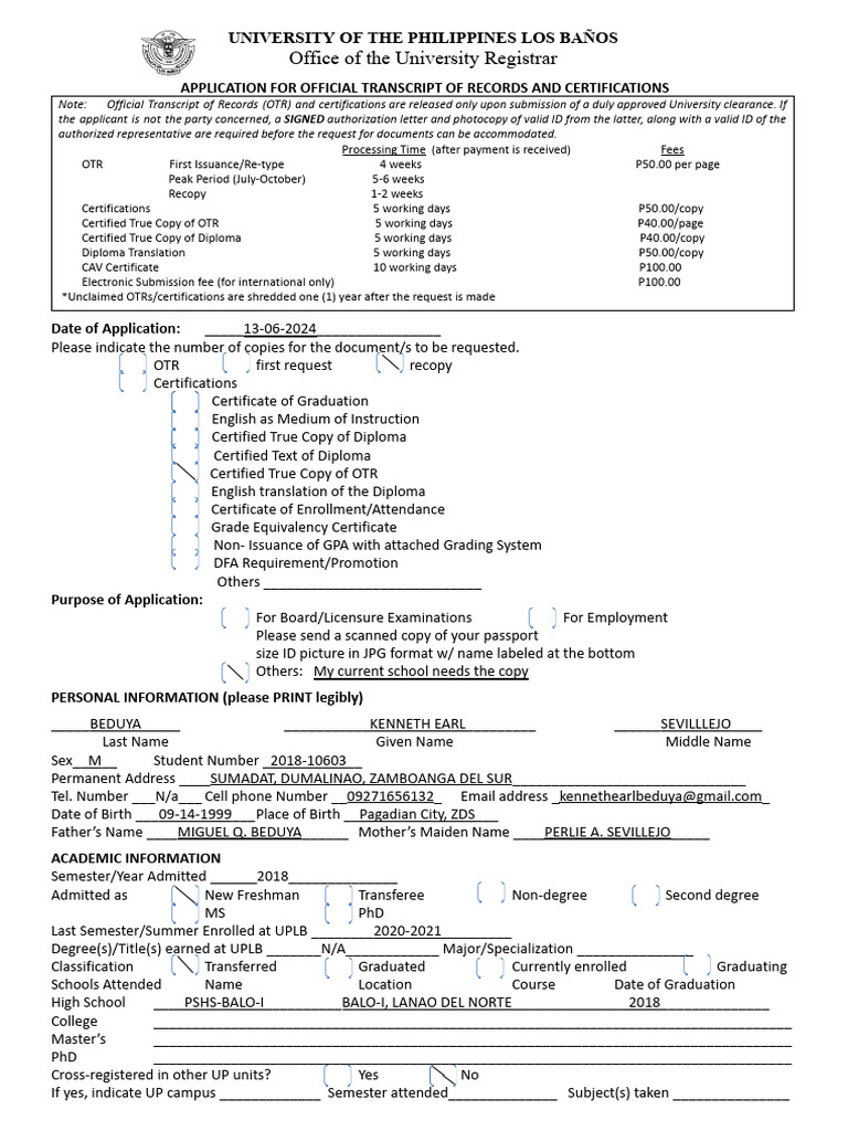 Request Form Revised | PDF