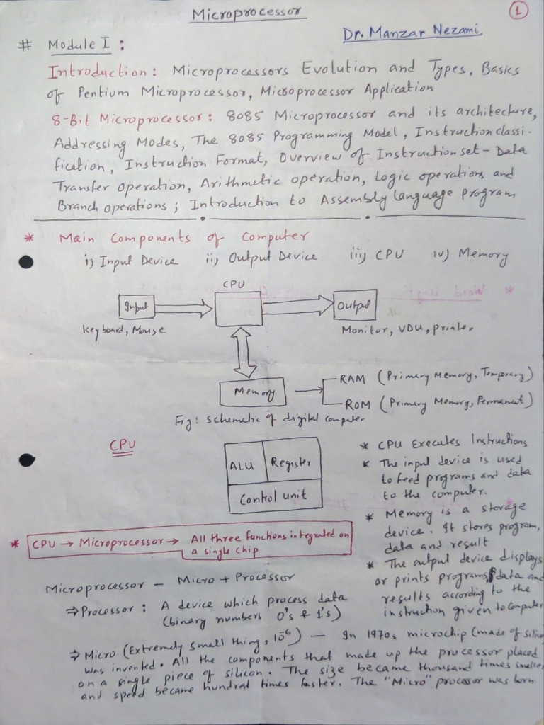 Microprocessor 1 | PDF