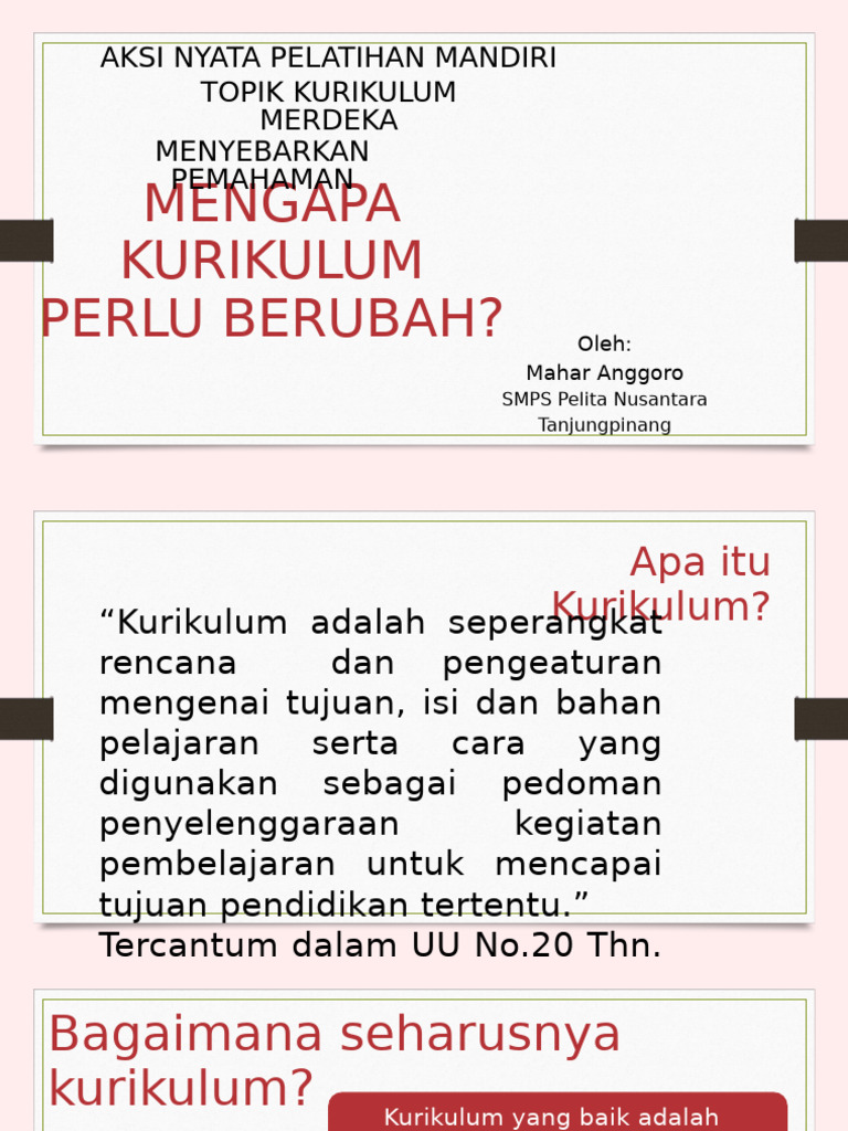 Mengapa Kurikulum Perlu Berubah | PDF