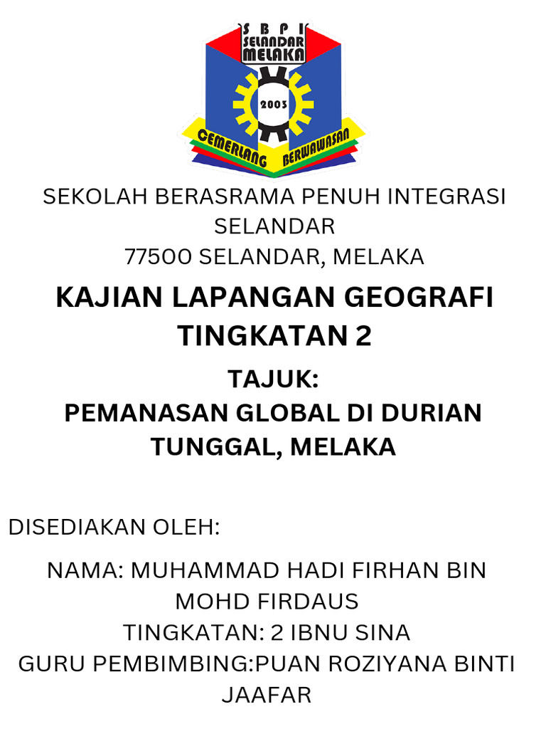 Kerja Lapangan Geografi Tingkatan 2 Pdf