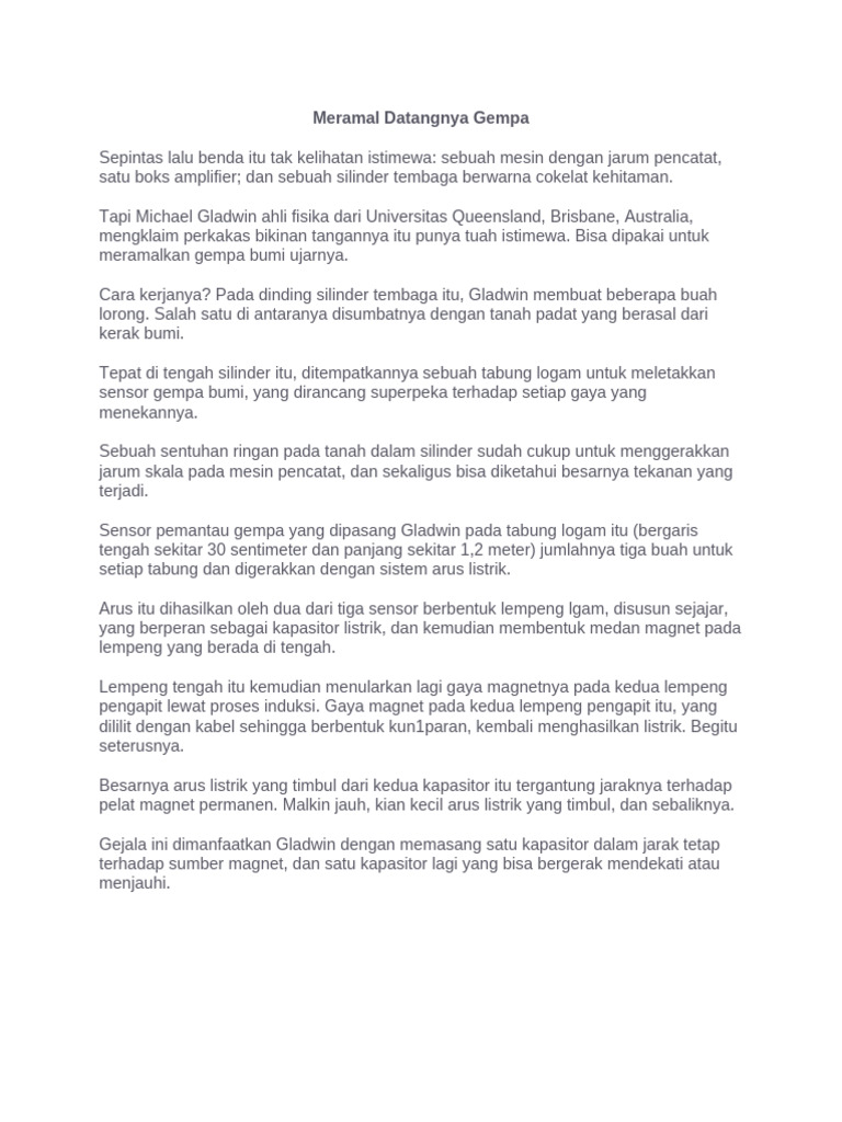 Meramal Datangnya Gempa | PDF