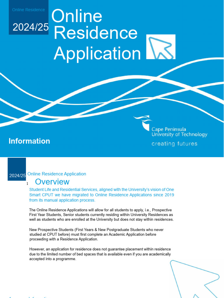 Step by Step Residence Application Form For Cape Peninsula University ...