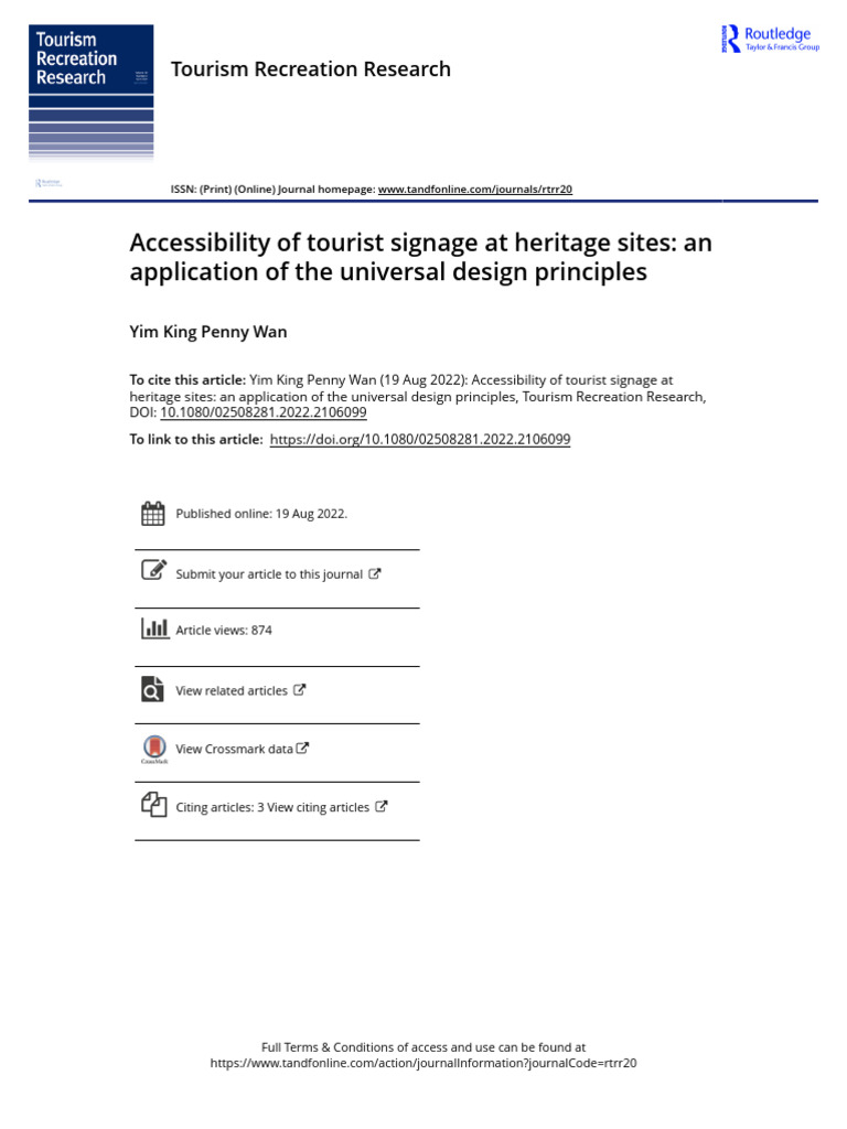 Accessibility of Tourist Signage at Heritage Sites An Application of ...