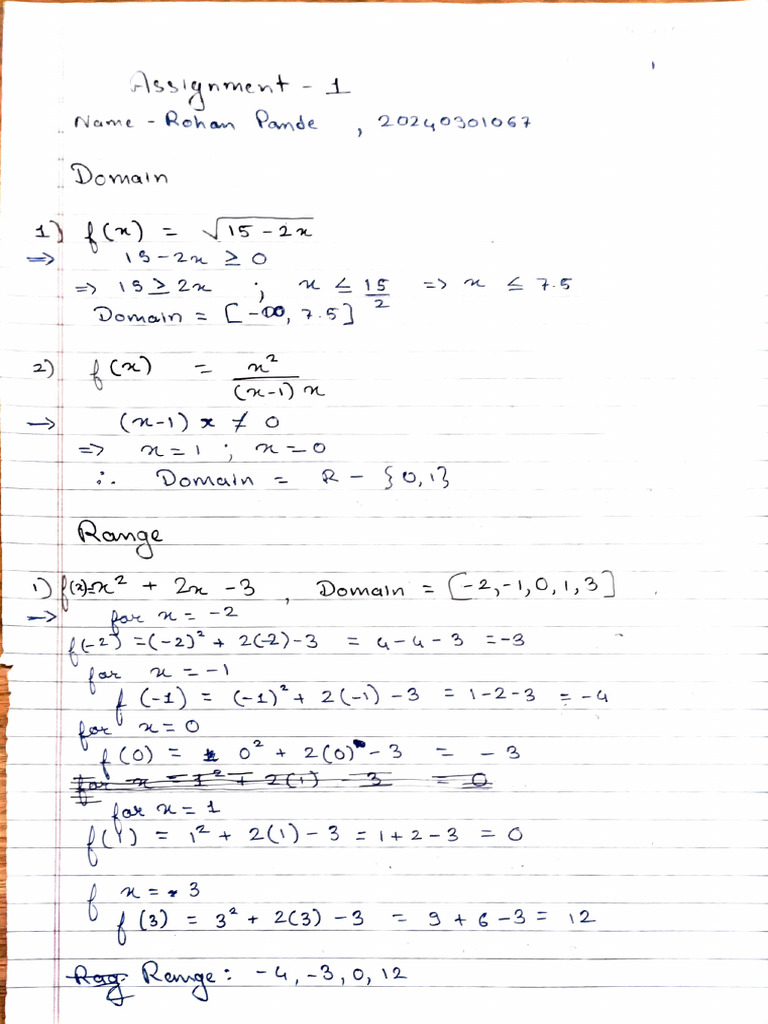 Mathematics Assignment - 1 (Rohan Pande) Sem1 | PDF