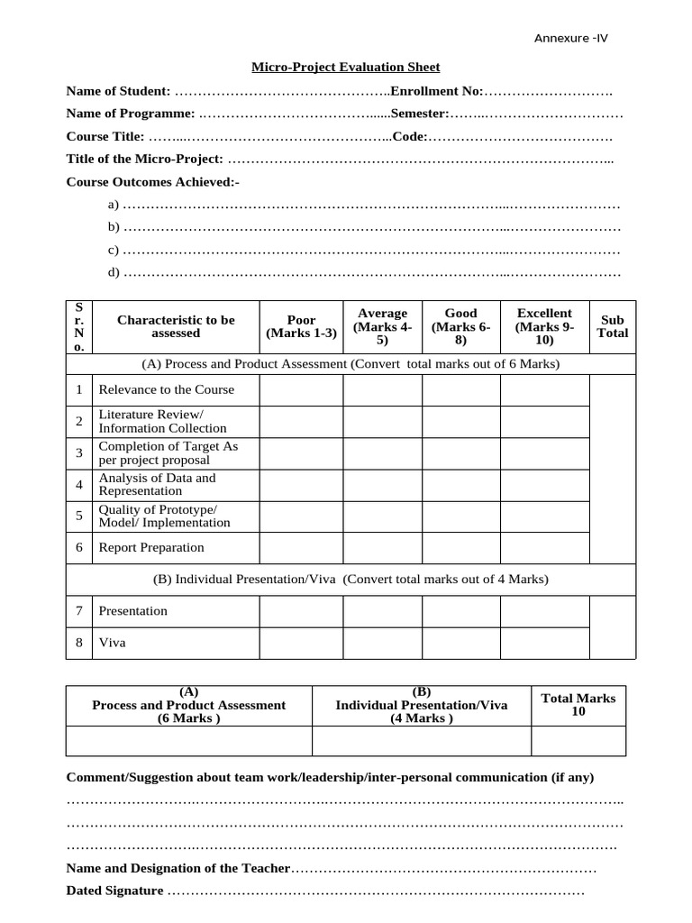 5sample Evaluation Sheet | PDF