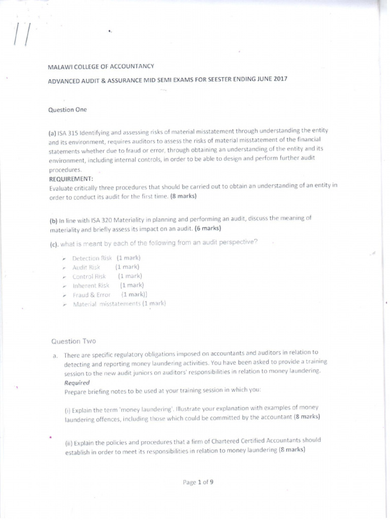 AAA 2017 Mid Sem Suggested Solutions-Q&A | PDF