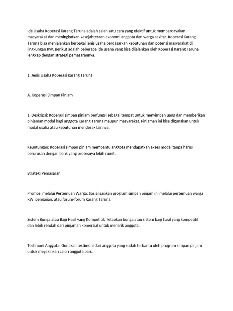 Ide Usaha Koper-WPS Office | PDF