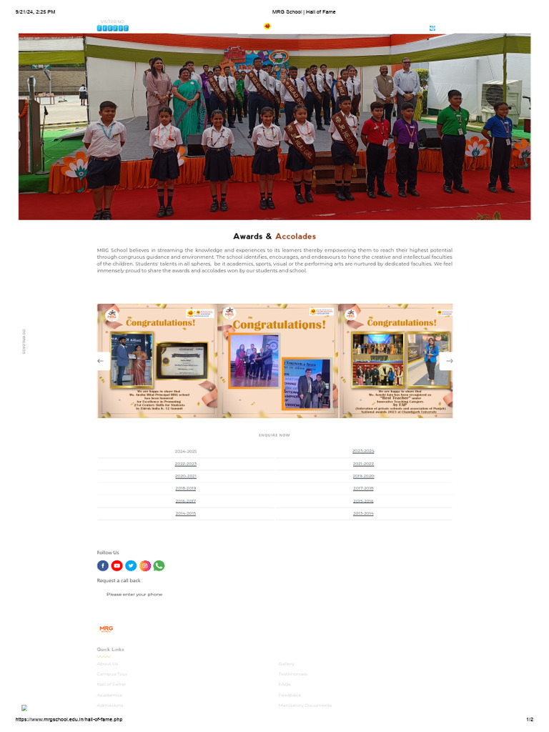 MRG School Achievements | PDF
