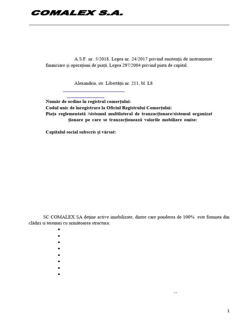 VV - 2022 COMALEX Raport Anual CNVM | PDF