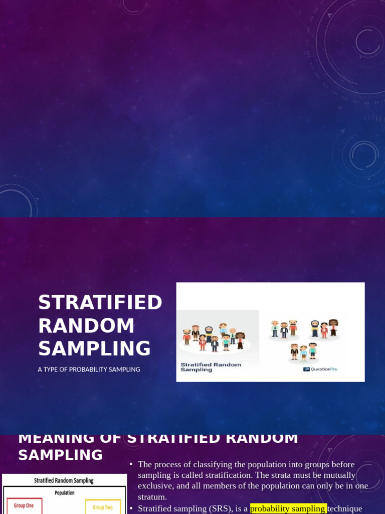 Stratified Random Sampling | PDF