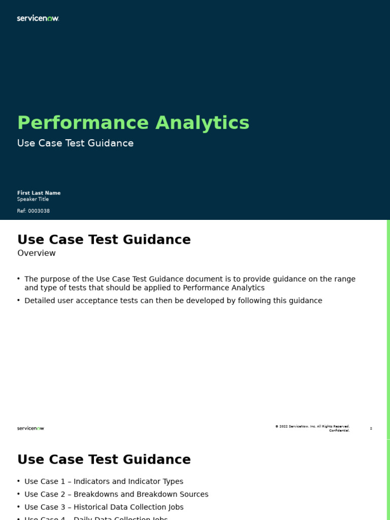 Performance Analytics - Use Case Test Guidance | PDF | Analytics | Business