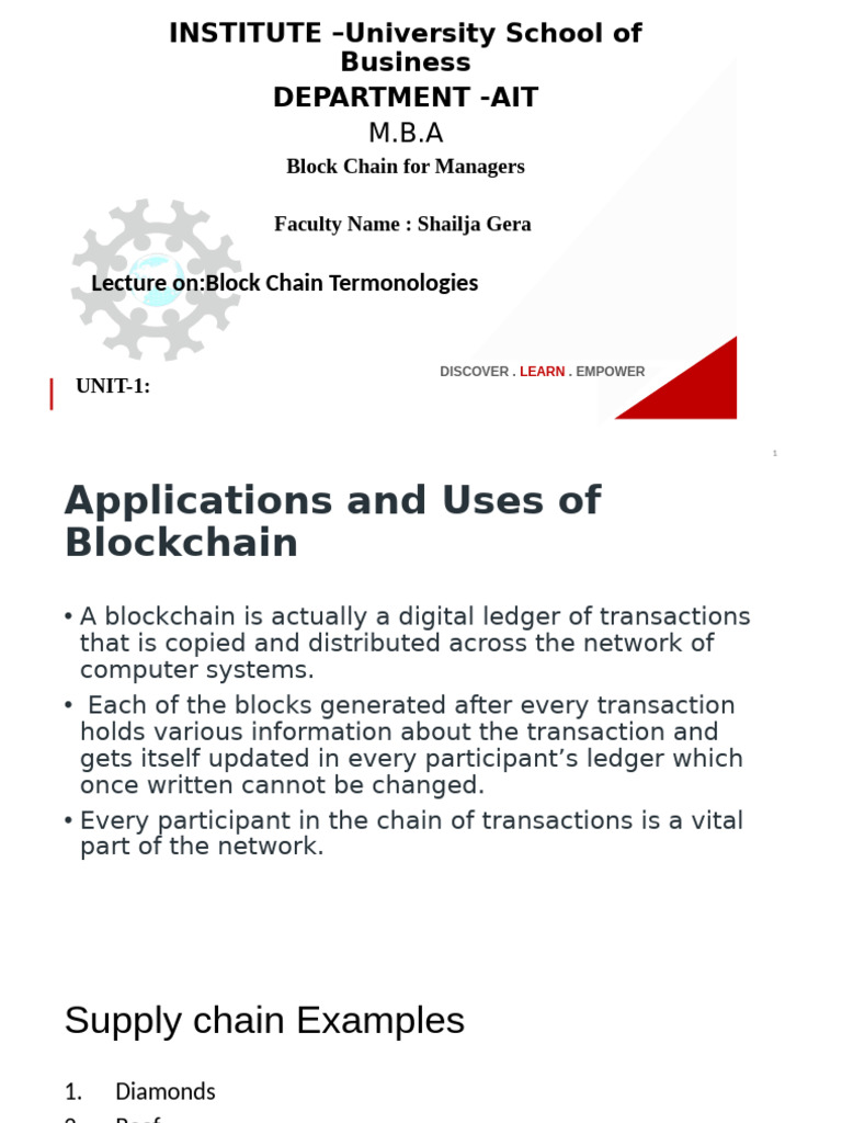 BLOCK CHAIN Applications | PDF