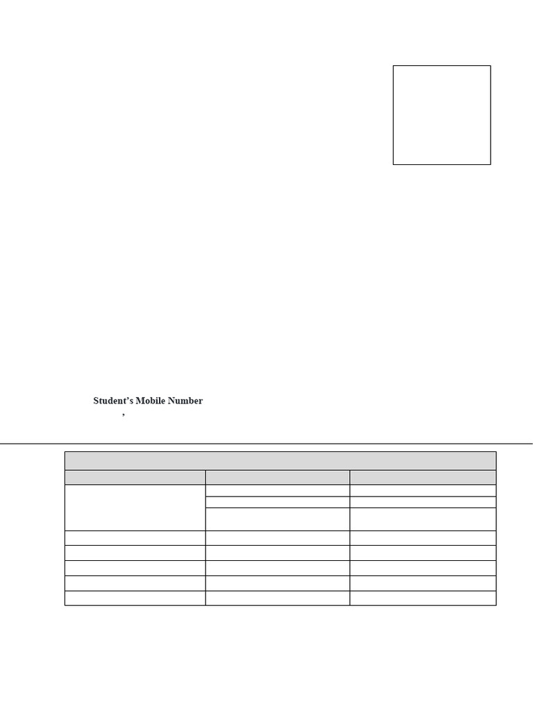 Admission Form S.y.bca | PDF