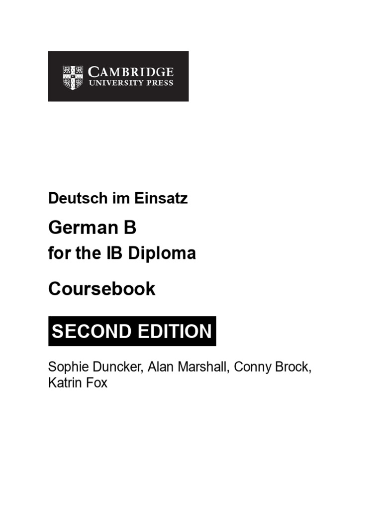 Deutsch Im Einsatz German B for the IB Diploma Coursebook-1 | PDF
